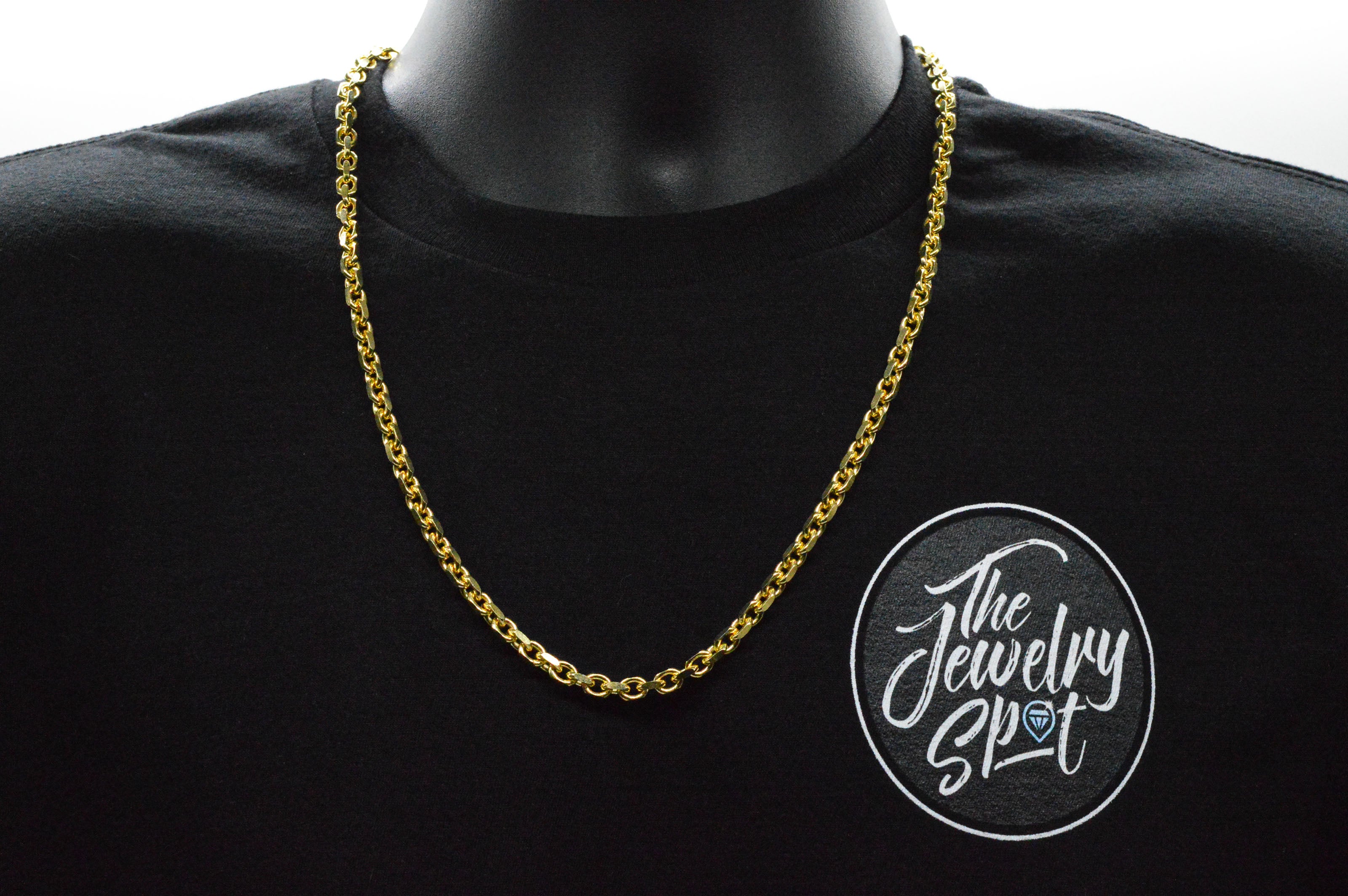 5mm Solid Gold Cable Link Necklace – Jewelry Spot USA