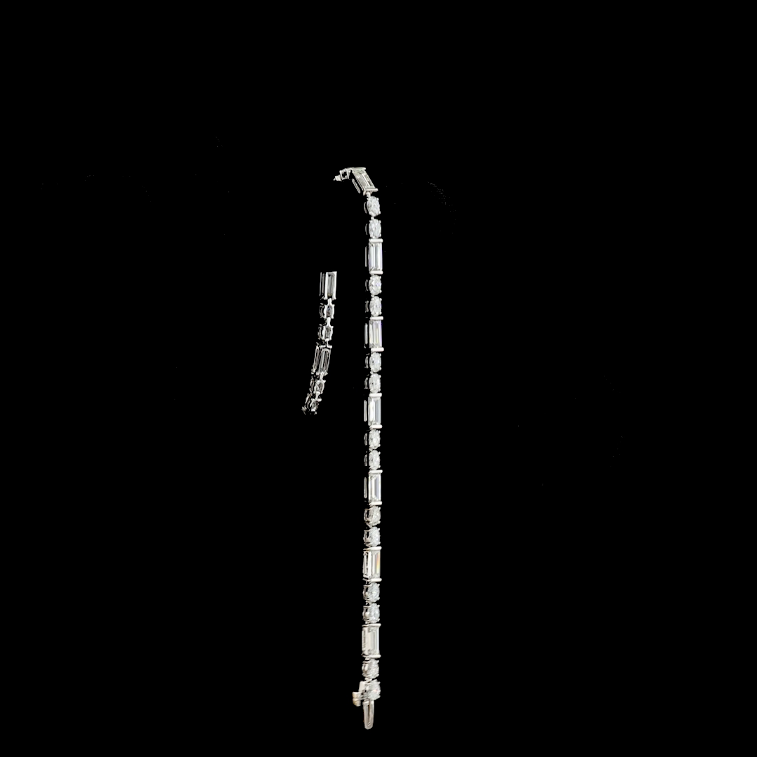 6.83 CTTW Oval Lab Diamond Tennis Bracelet (F Color and VS1 Clarity ...