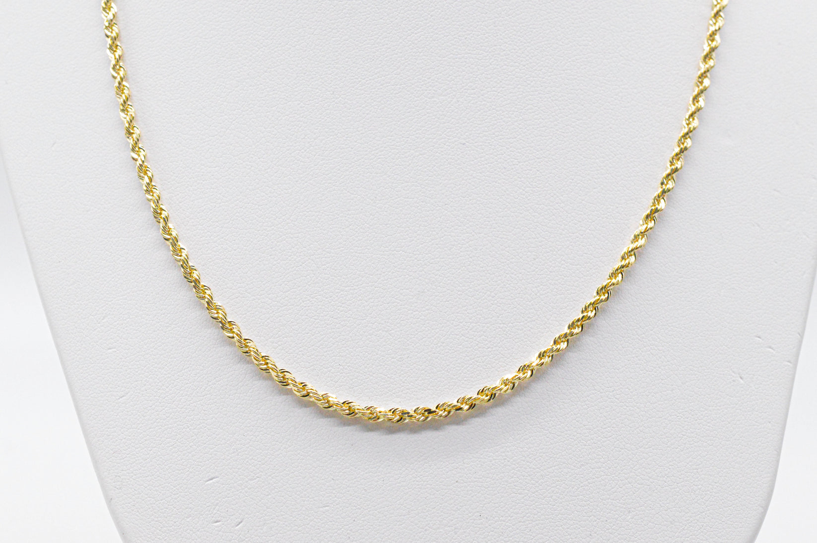 3mm Solid Gold Diamond Cut Rope Necklace – Jewelry Spot USA